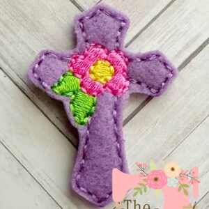 TLS Feltie Cross With Flower Embroidery Design - Etsy