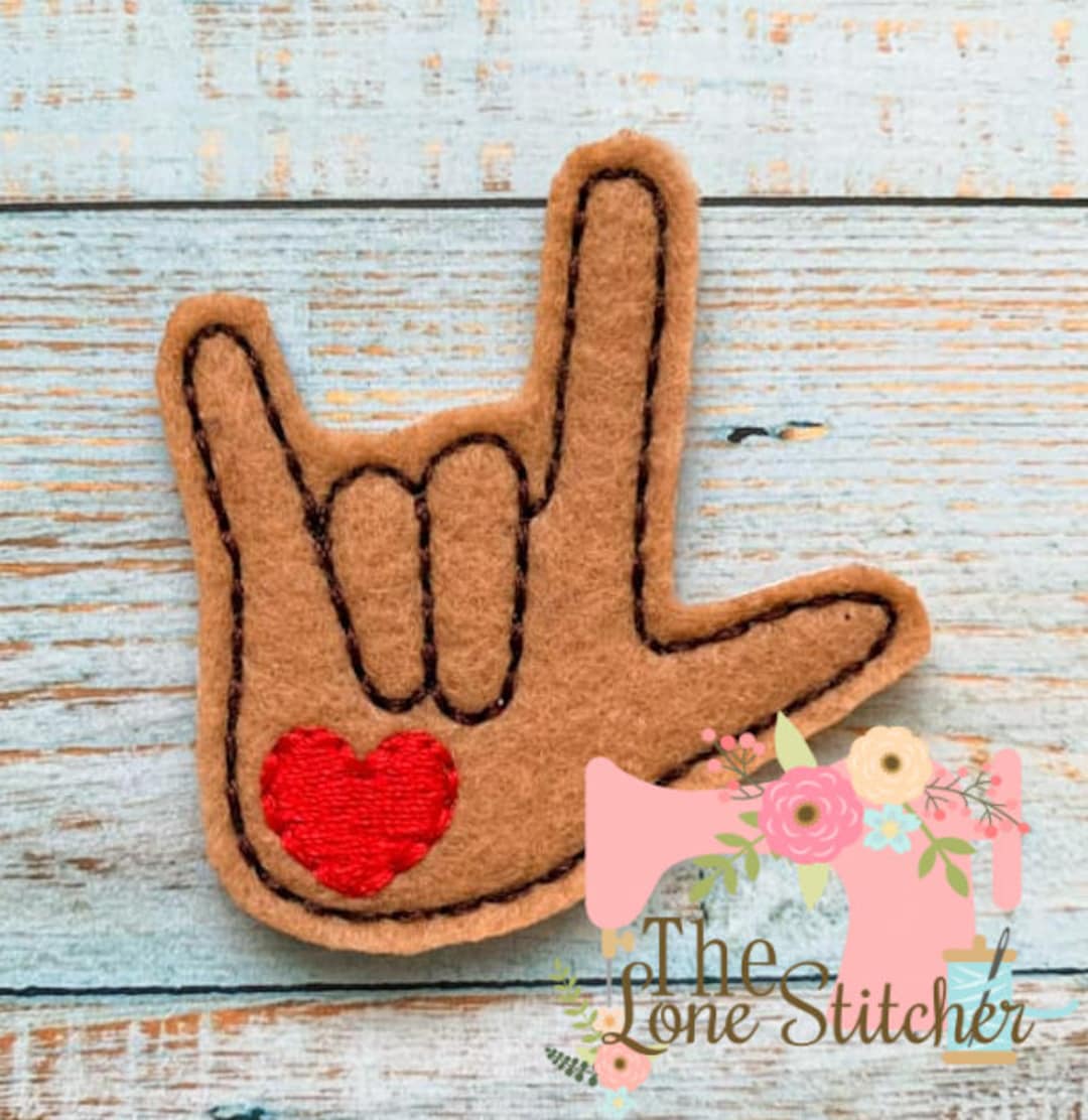 TLS ASL I Love You Feltie Embroidery Design - Etsy
