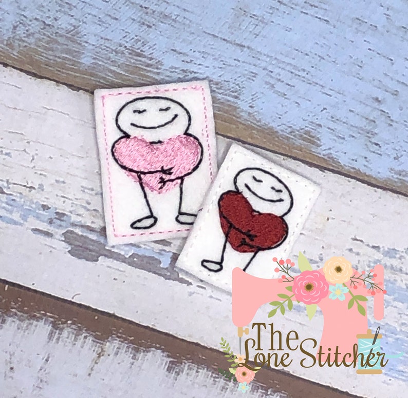 TLS Feltie Stick Figure Hug Embroidery Design - Etsy