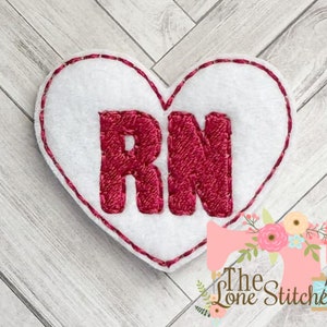TLS Feltie Heart With RN Embroidery Design - Etsy