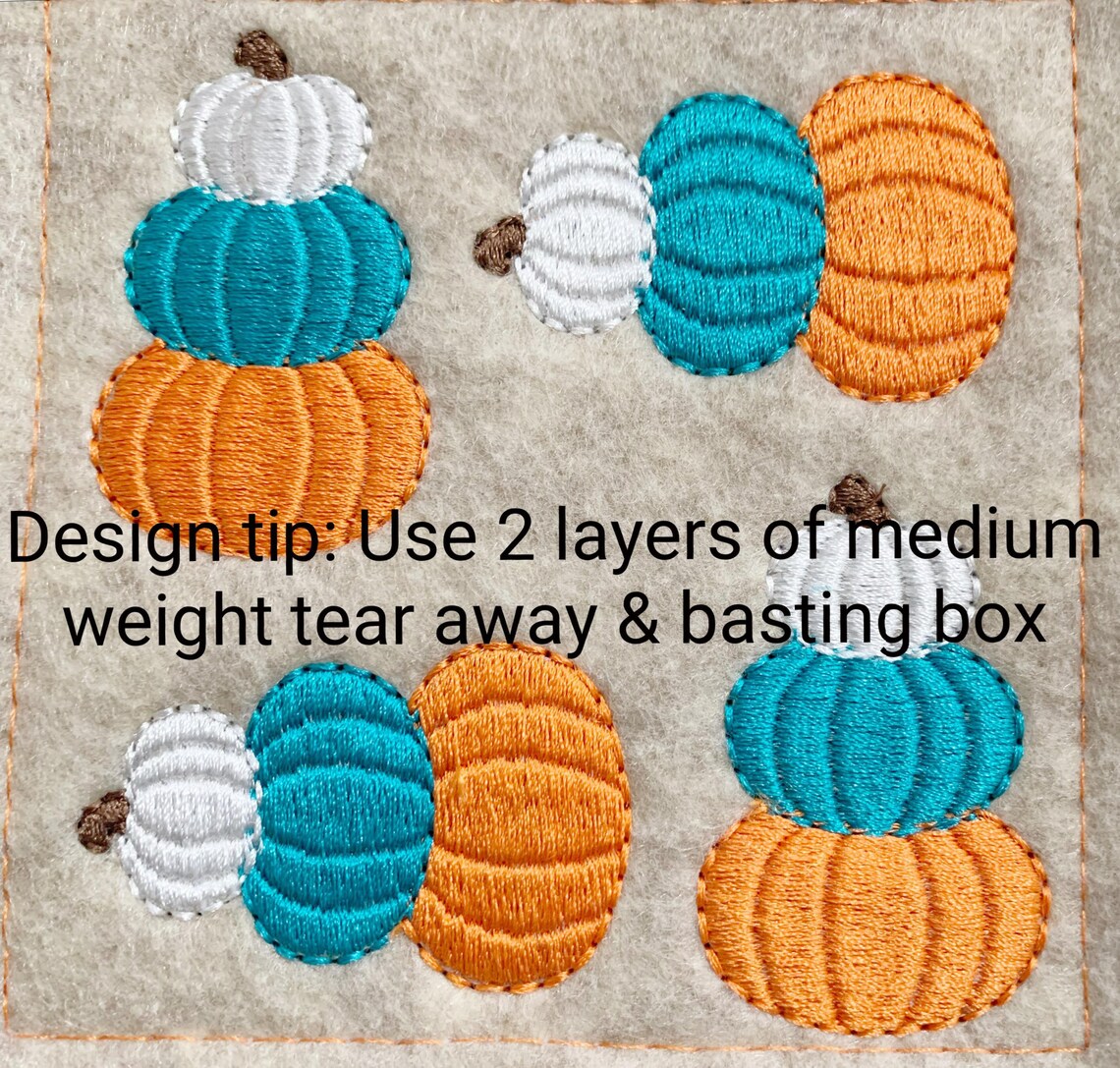 TLS Feltie Stacked Pumpkins Embroidery Design - Etsy
