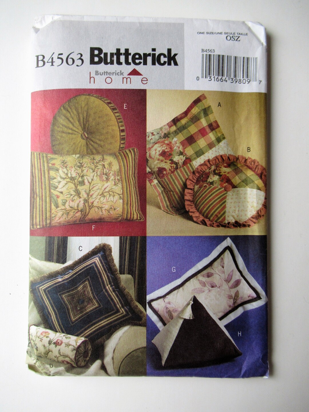 Pillow Butterick 4563 Sewing Pattern Cushion Cover Ruffle - Etsy