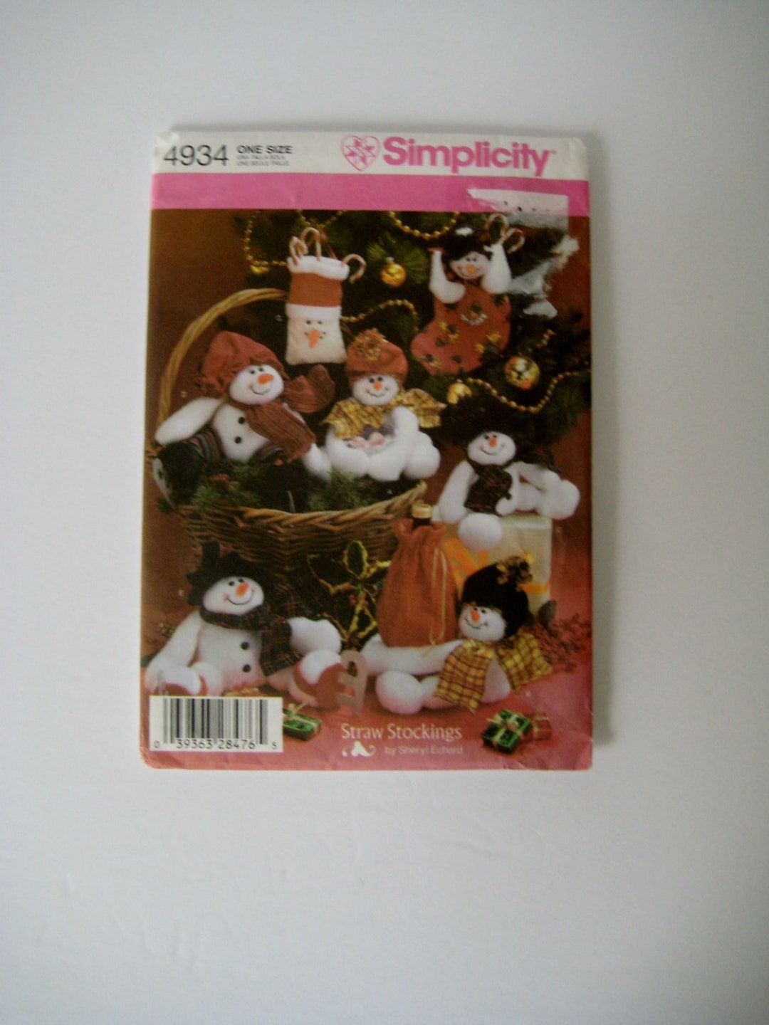 Simplicity 4934 Sewing Pattern Christmas Stuffed Snowman - Etsy