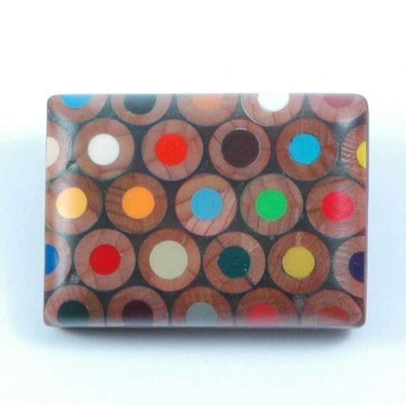 Funky Rectangular Upcycled Multicolour Pencil and Oak Wood - Etsy