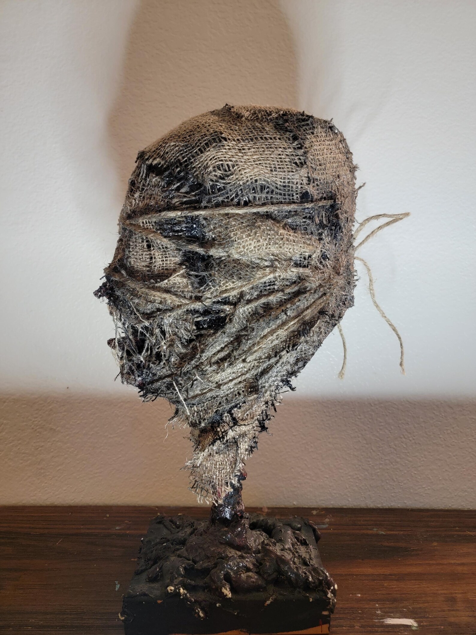 Holding Something In- Handmade Burlap Mask: Lightweight Halloween ...