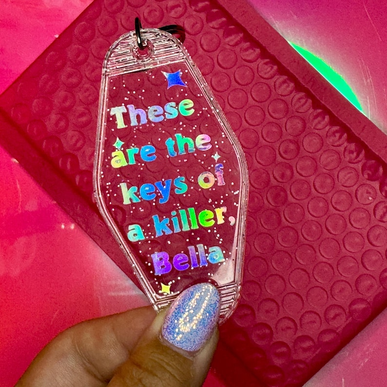 These Are the Keys of a Killer, Bella - Glitter Motel Keychain - Etsy