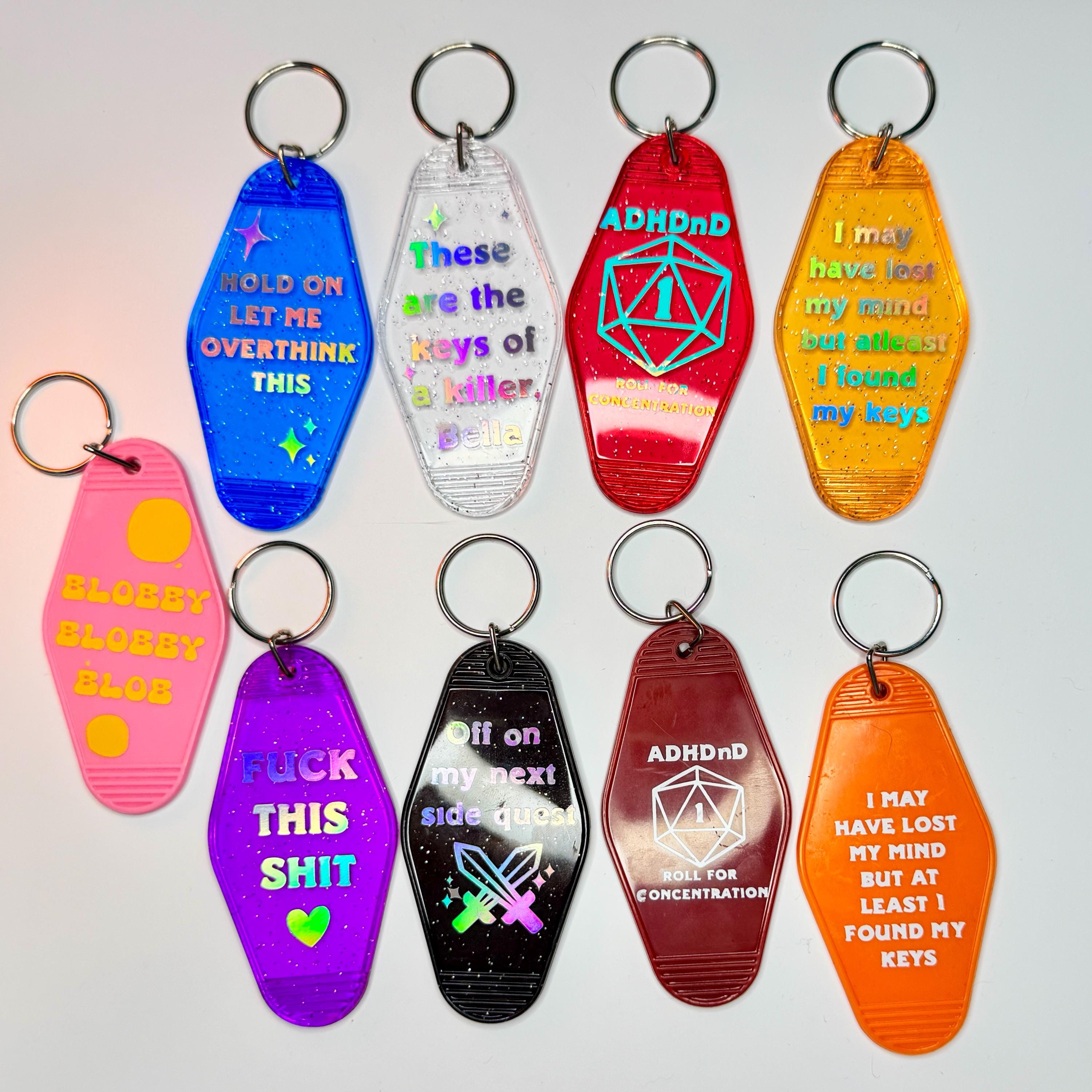 These Are the Keys of a Killer, Bella - Glitter Motel Keychain - Etsy