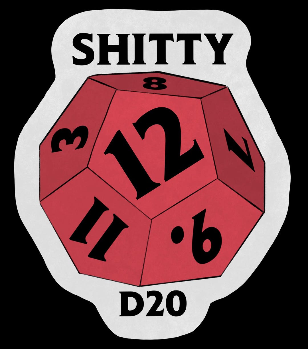 Shitty D20 D12 Sticker - Etsy