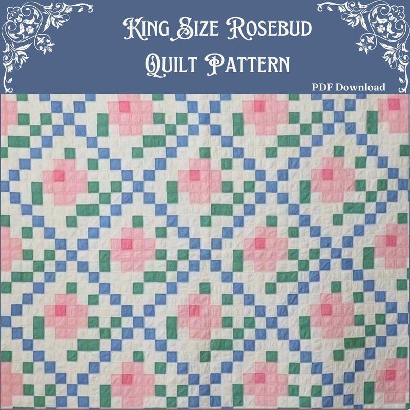 Vintage Rosebud Quilt - Etsy