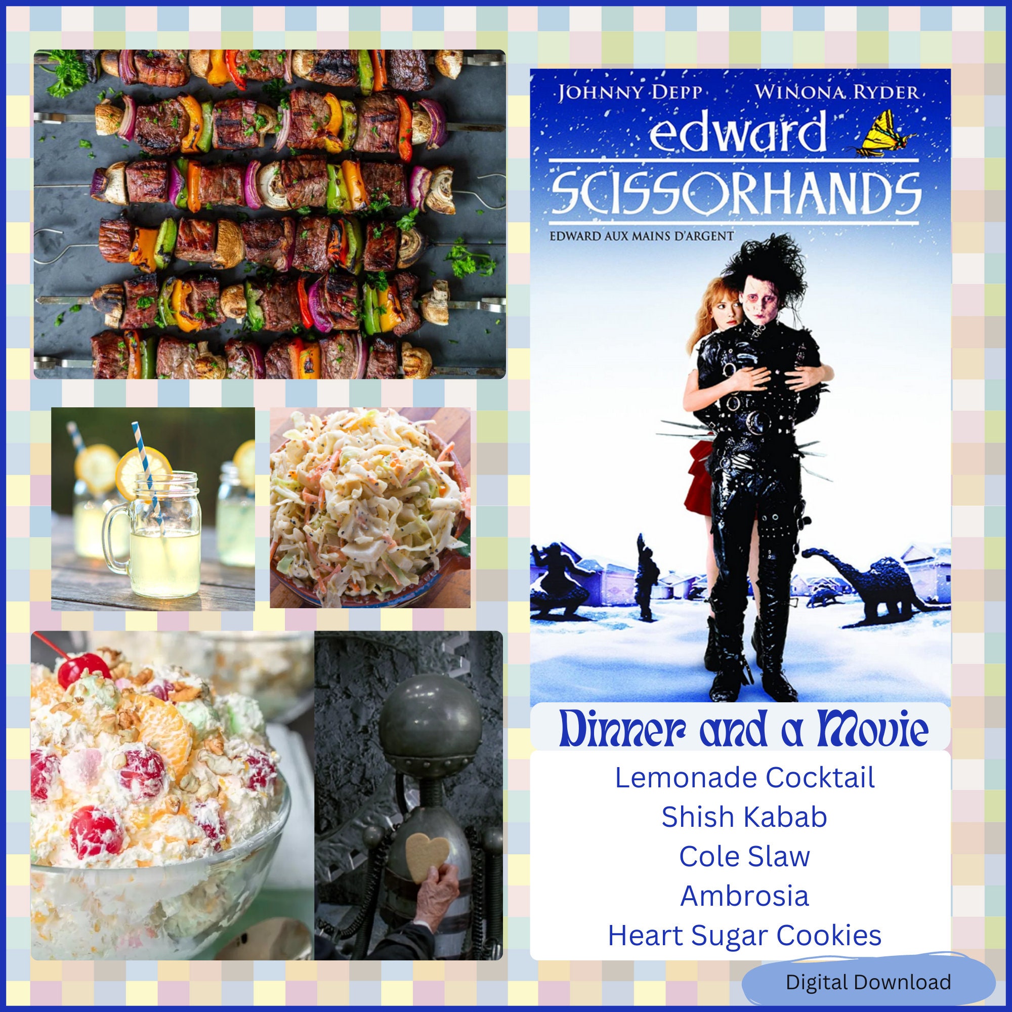 Edward Scissorhands Dinner and a Movie Menu / Recipes Shish Kabab, Cole ...