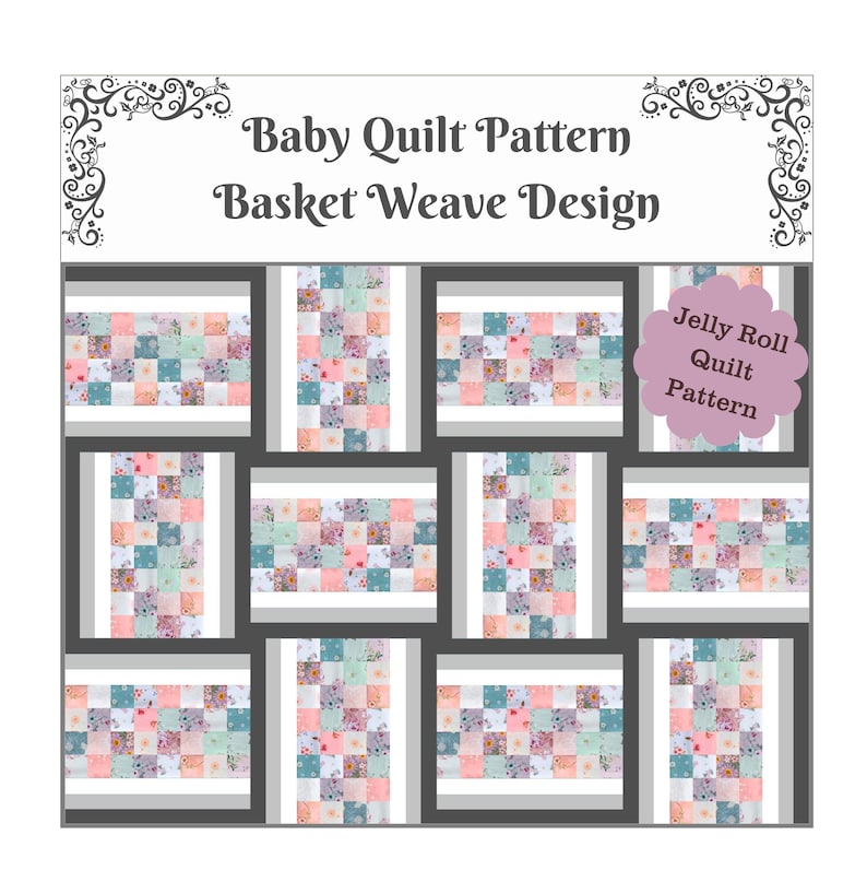 Simple Baby Quilt Pattern / Jelly Roll Quilt Pattern / Easy Beginner ...