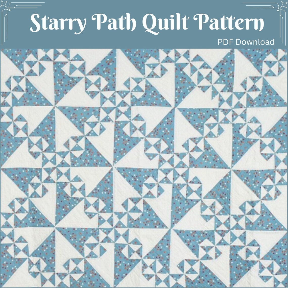 Starry Path Quilt Pattern, Star Block Pattern, Star Quilt Pattern, Twin ...