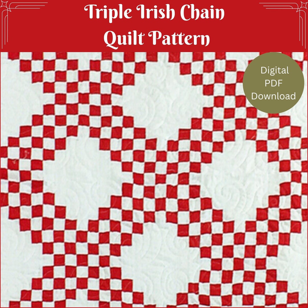 Triple Irish Chain Easy Quilt Pattern / PDF Download / Lap Quilt Twin ...