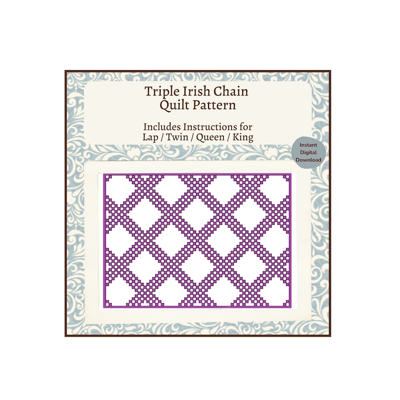 Easy Triple Irish Chain Quilt Pattern / Beginner Quilt Pattern / Easy ...