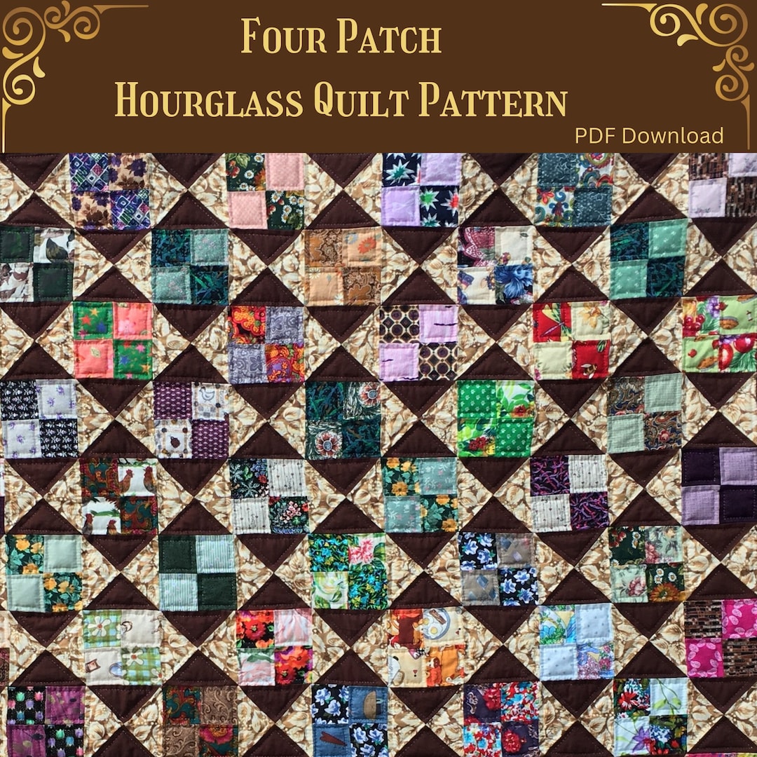 Four Patch Quilt Pattern / PDF Download / Easy Quilt Pattern / Lap ...
