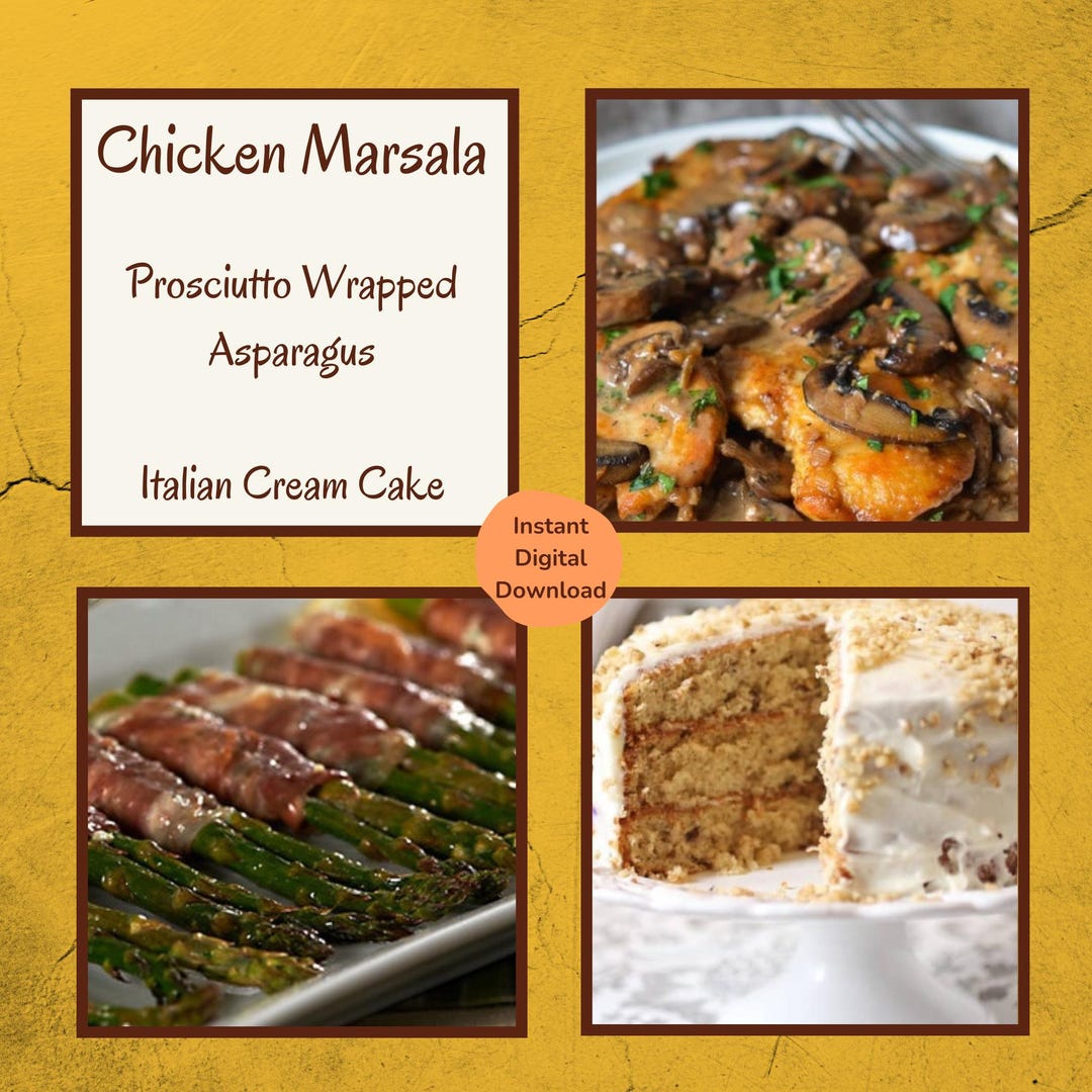 Chicken Marsala Recipe Bundle: Italian Dinner, Prosciutto Asparagus ...