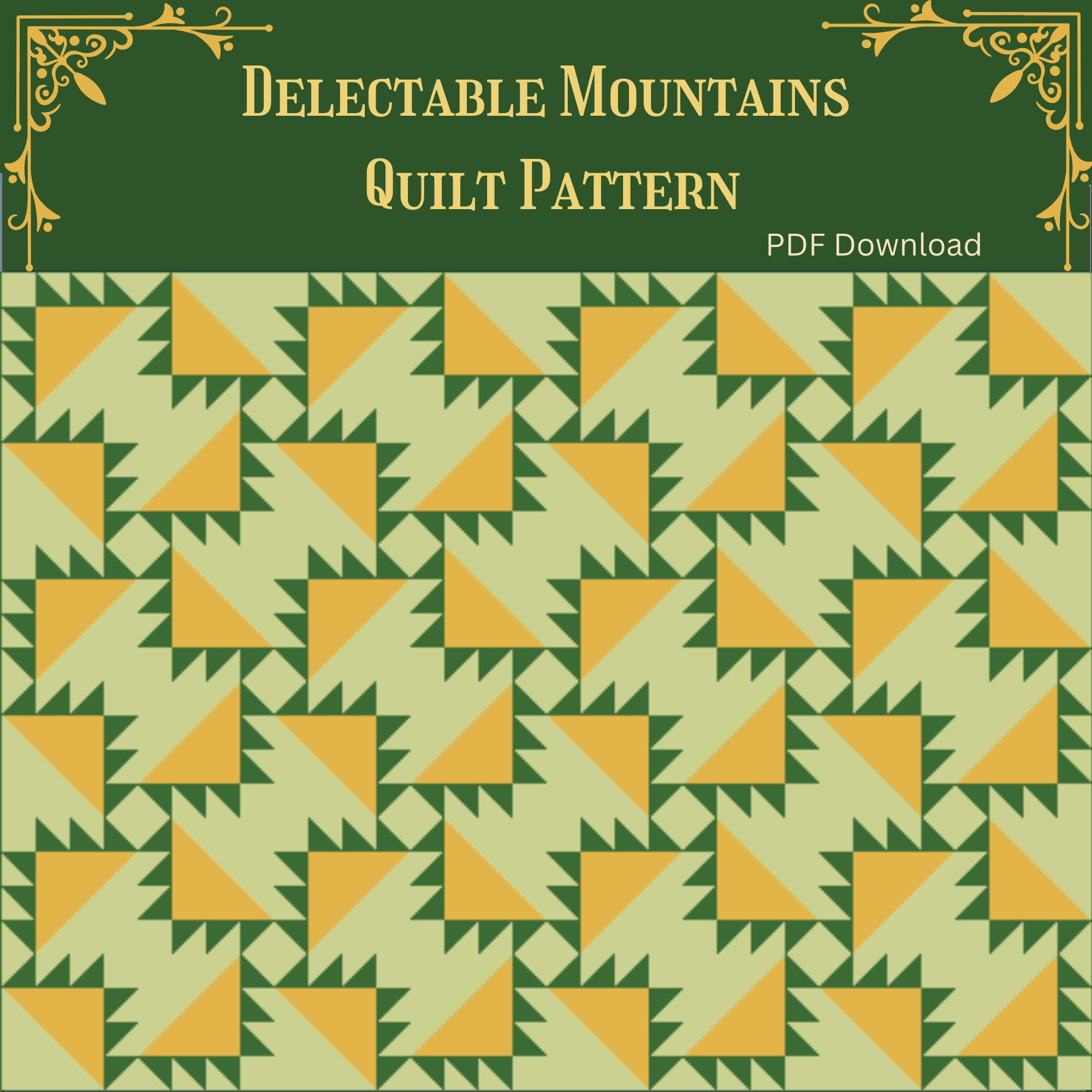 Delectable Mountains Quilt Pattern, Vintage Quilt Pattern, Patchwork ...