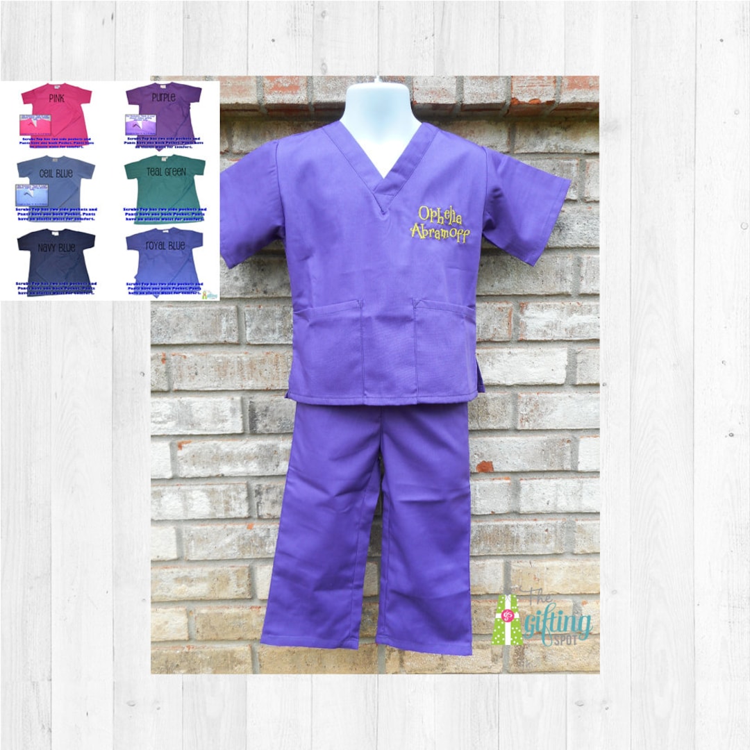 Monogrammed Kids' Scrubs Child's Scrub Set Baby - Etsy
