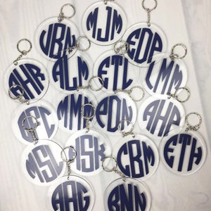 Monogrammed Keychain, Personalized Keychain, Large Plastic Keychain ...
