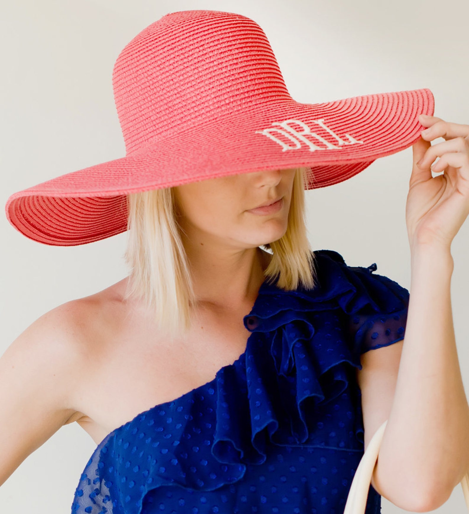 Monogrammed Floppy Hat Personalized Straw Hat Women's - Etsy