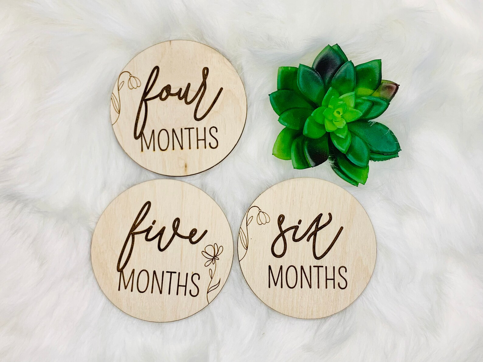 Wooden Baby Monthly Signs, Engraved Wood Month Plaques, First Year ...