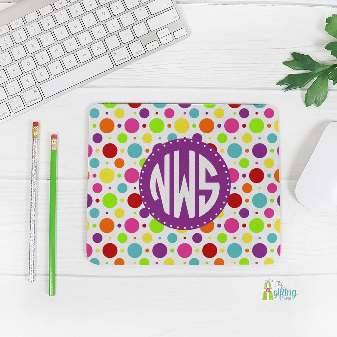 Monogrammed Mouse Pad, Computer Mouse Pad, Rectangle Mouse Pad ...