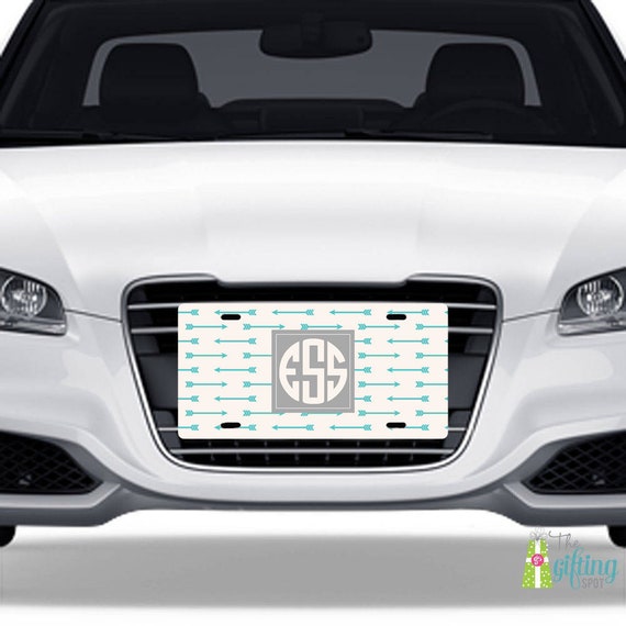 Monogrammed Car Tag Personalized License Plate Monogram Car | Etsy