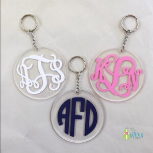 Monogrammed Keychain, Personalized Keychain, Large Plastic Keychain ...