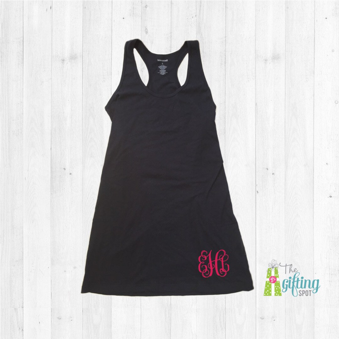 Monogrammed Swim Cover-up, Personalized Racer-back Long Tank ...