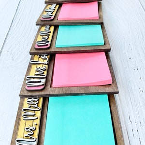 Wooden Sticky Note Holder, Personalized Note Pad Holder, Office Gift ...