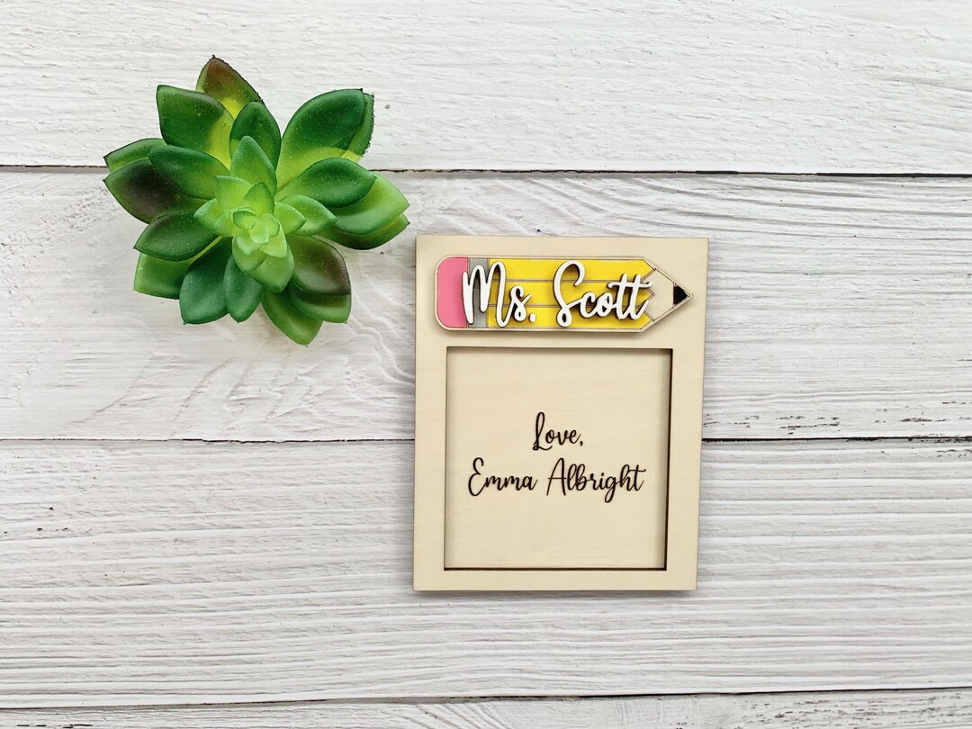 Engraved Wooden Sticky Note Holder, Personalized Note Pad Holder ...