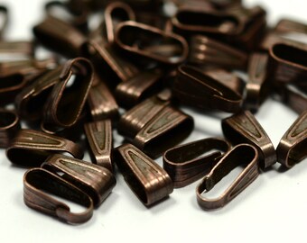 Antique Copper Bail Findings Large Hole Kumihimo Bails | Etsy