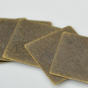 10 Pcs Antique Bronze 20 X 20 Mm Square Stamping Disc ( No Holes ...
