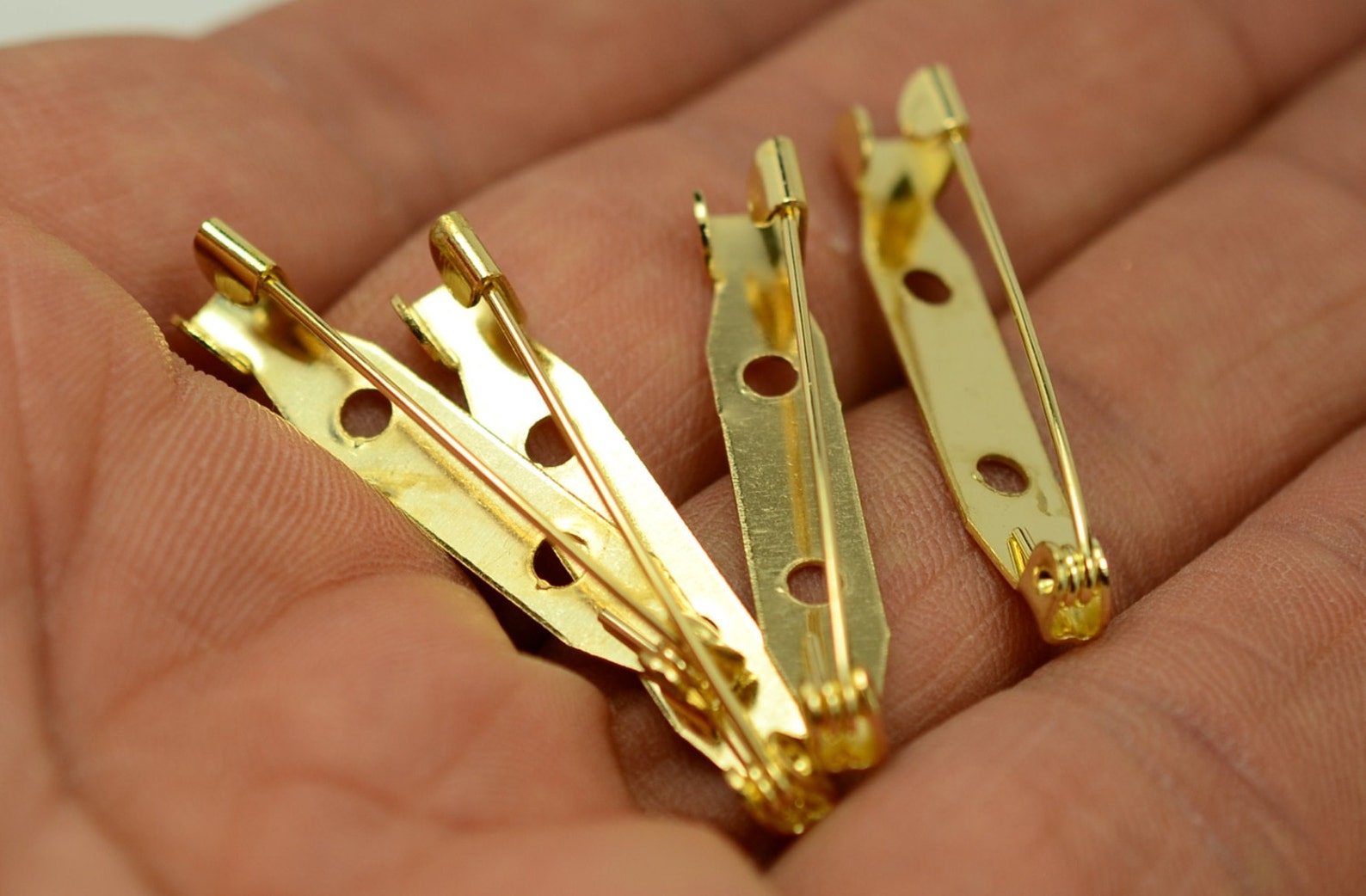 100 Pieces Gold Color Brooch Pin Back 32 Mm Safety Pin - Etsy