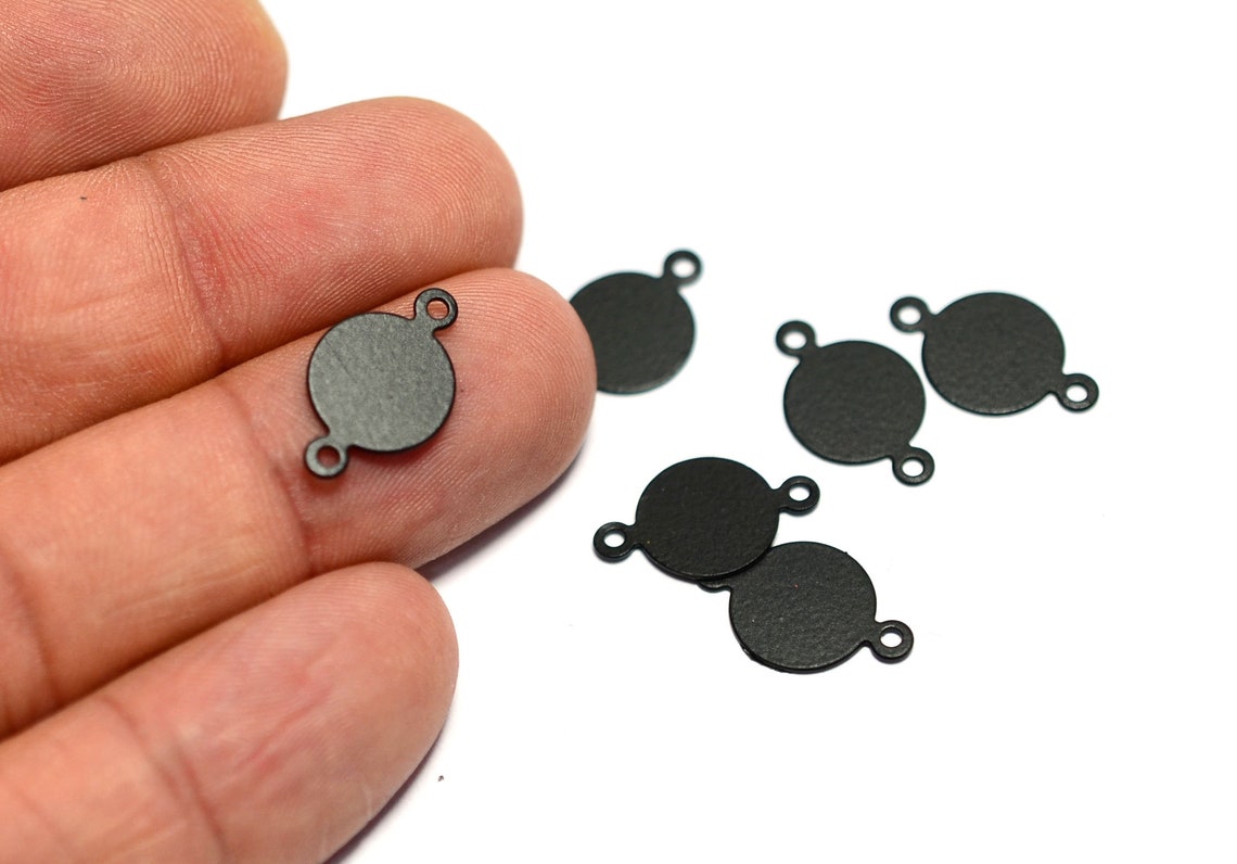 Black Round Disc 0.5x10x16 Mm Round Disc Black Painted 2 - Etsy