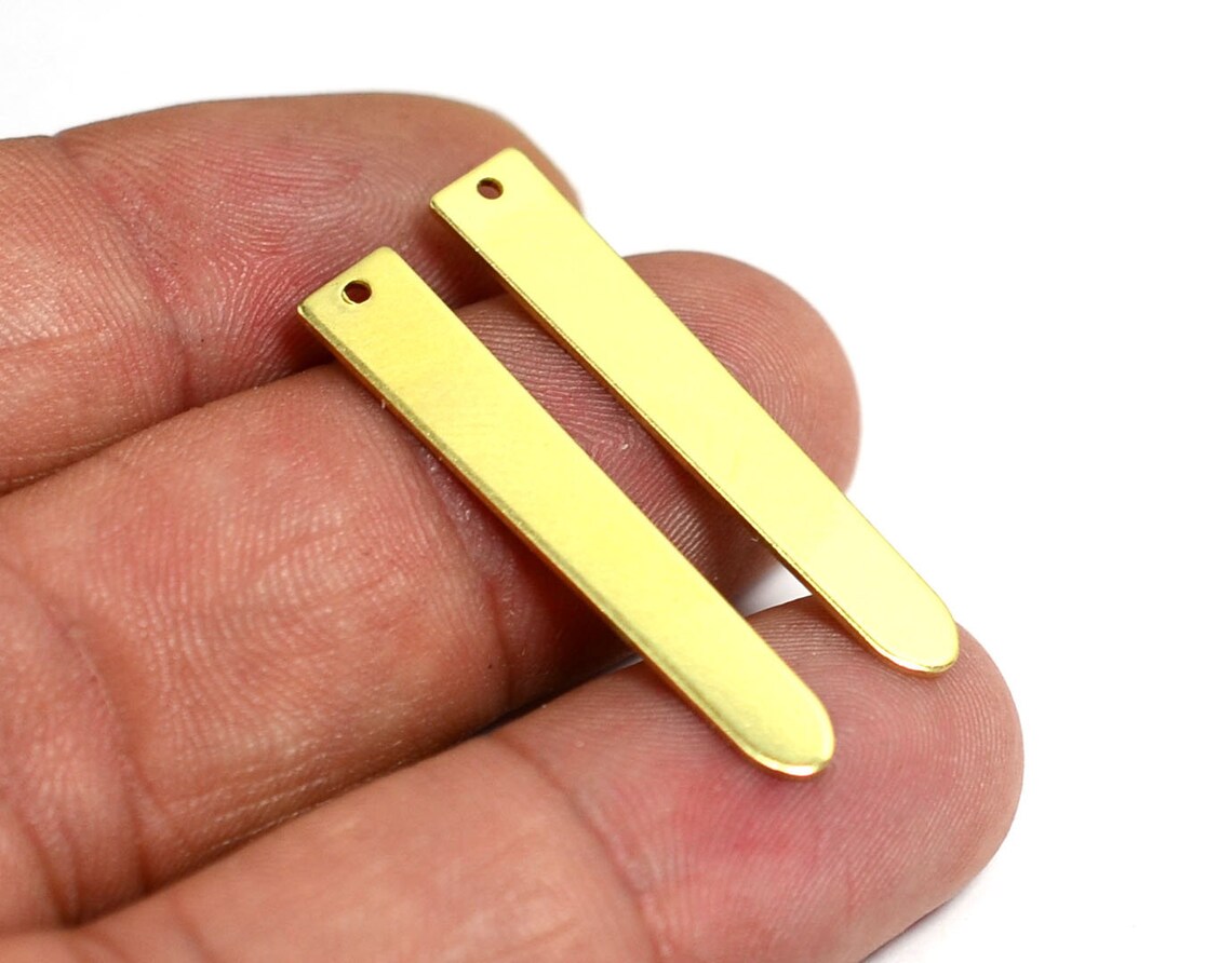 Brass Stick Charms Raw Brass Stick Charms With 1 Hole - Etsy