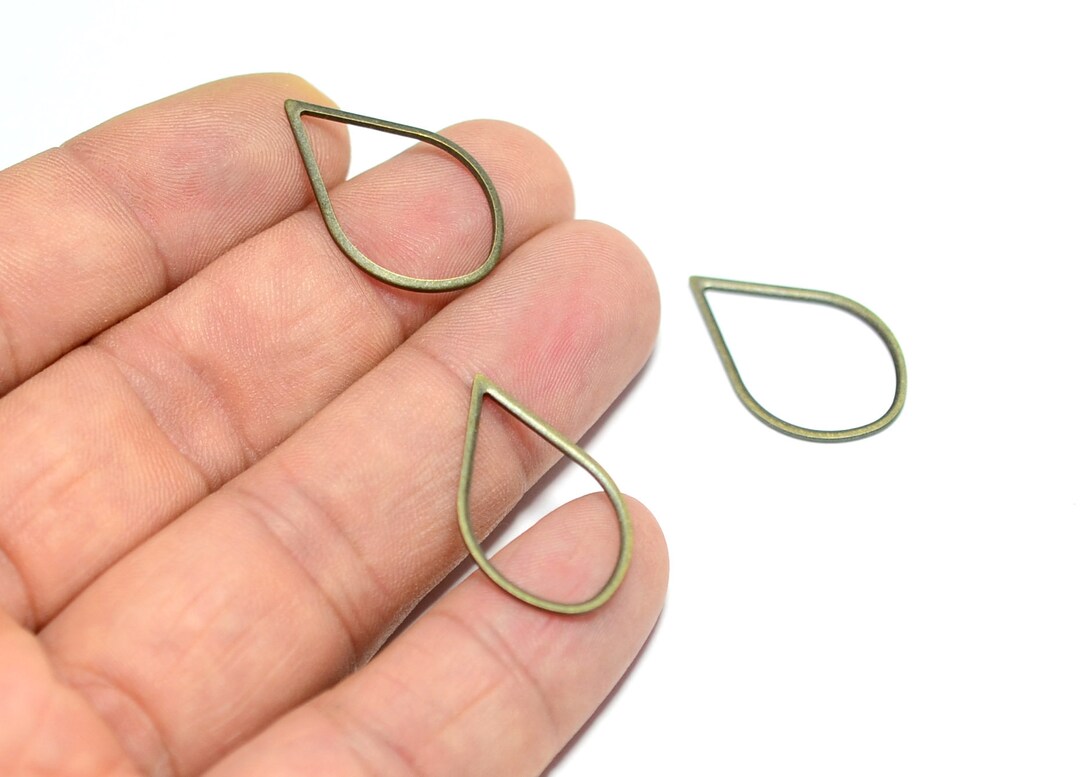 Antique Brass Drop Shape Circle , 1x16x26 Mm Drop Circle Findings ...