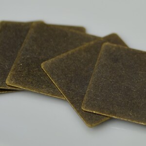 10 Pcs Antique Bronze 20 X 20 Mm Square Stamping Disc ( No Holes ...