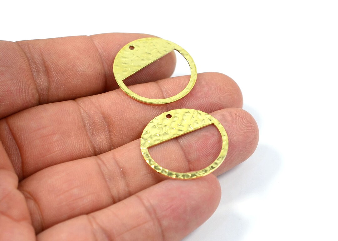 Brass Hammered Round Charms , 0.8x25 Mm Round 1 Loop Charms , Findings ...