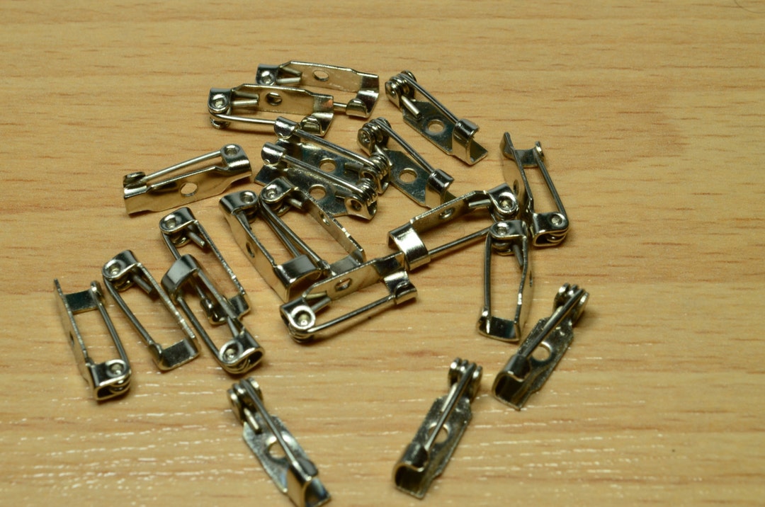 100 Pcs Silver Tone Brooch Pin Back 15 Mm Safety Pin Findings - Etsy