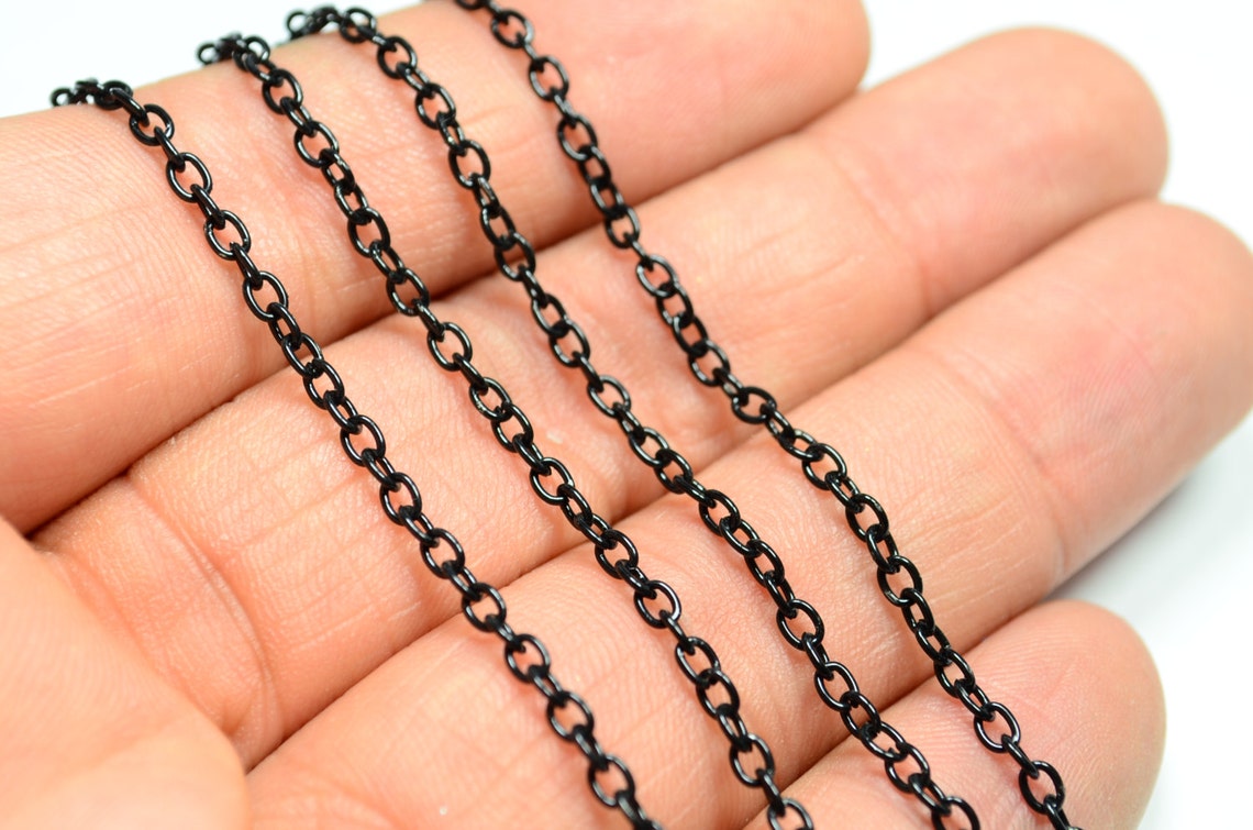 33 Feet 10 Meters Black Chain 2 Mm Circle thickness of Wire - Etsy
