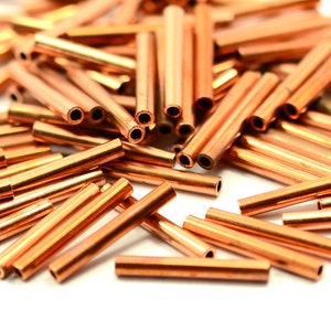 50 Pcs. Raw Copper 2x15 Mm Tube Spacers -İnside Diameter 1.1 Mm MC189 ...
