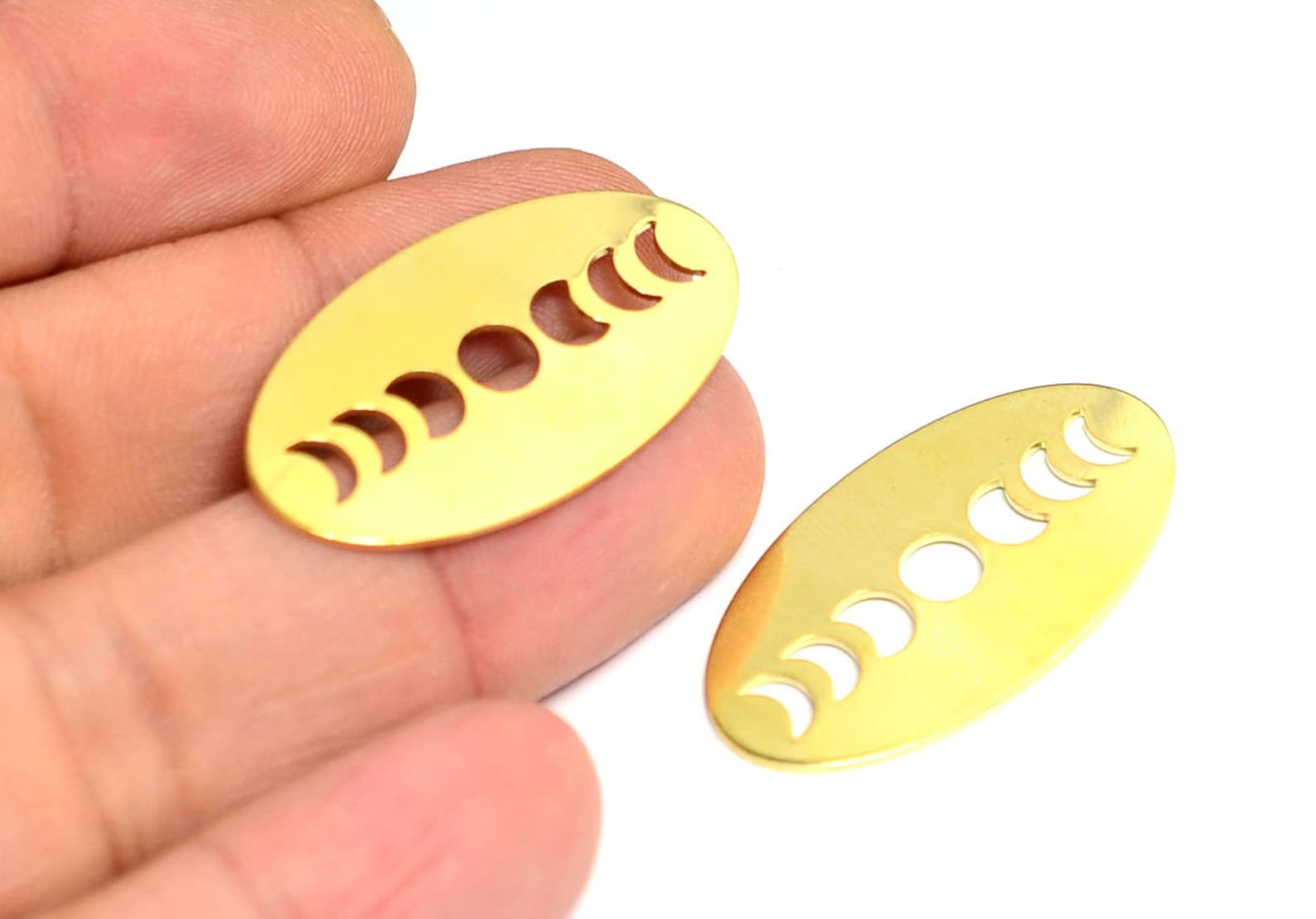 Moon Phases Charm Raw Brass Phases of Moon 0.8x19x35 Mm - Etsy