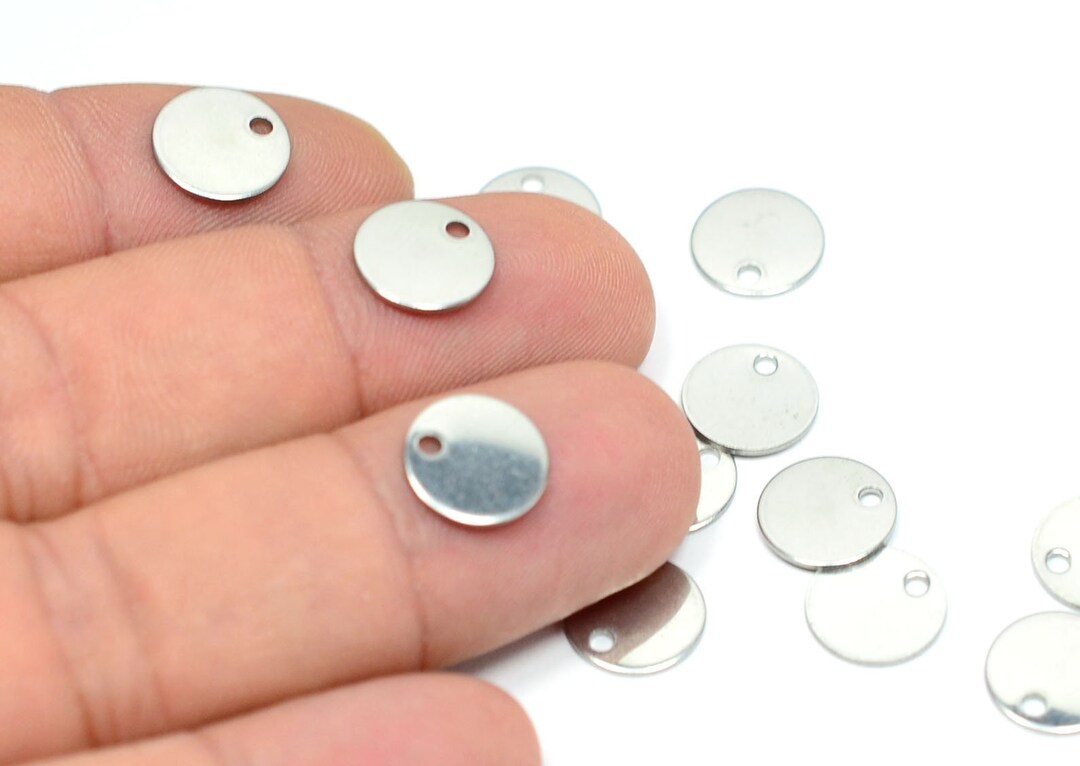 Stainless Steel Round Disc , Round Disc Blanks With 1 Hole , Tag , 0 ...