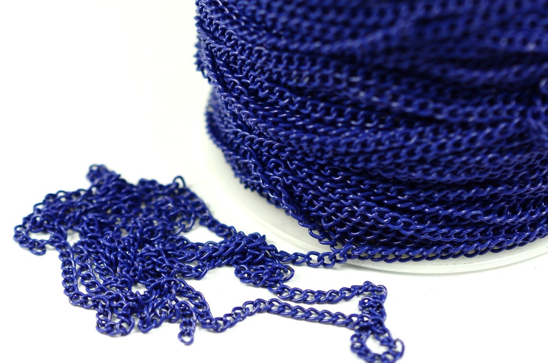 5 Meter 16.5 Ft. Dark Blue 2.2x3.2 Mm Oval Curved Link Chain - Etsy