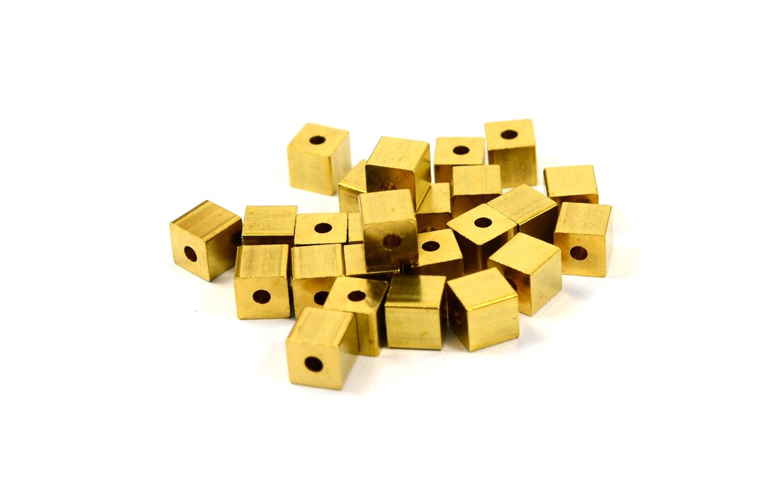 20 Pcs. Solid Brass 6x6 Mm Square Bead Findings Z7 - Etsy