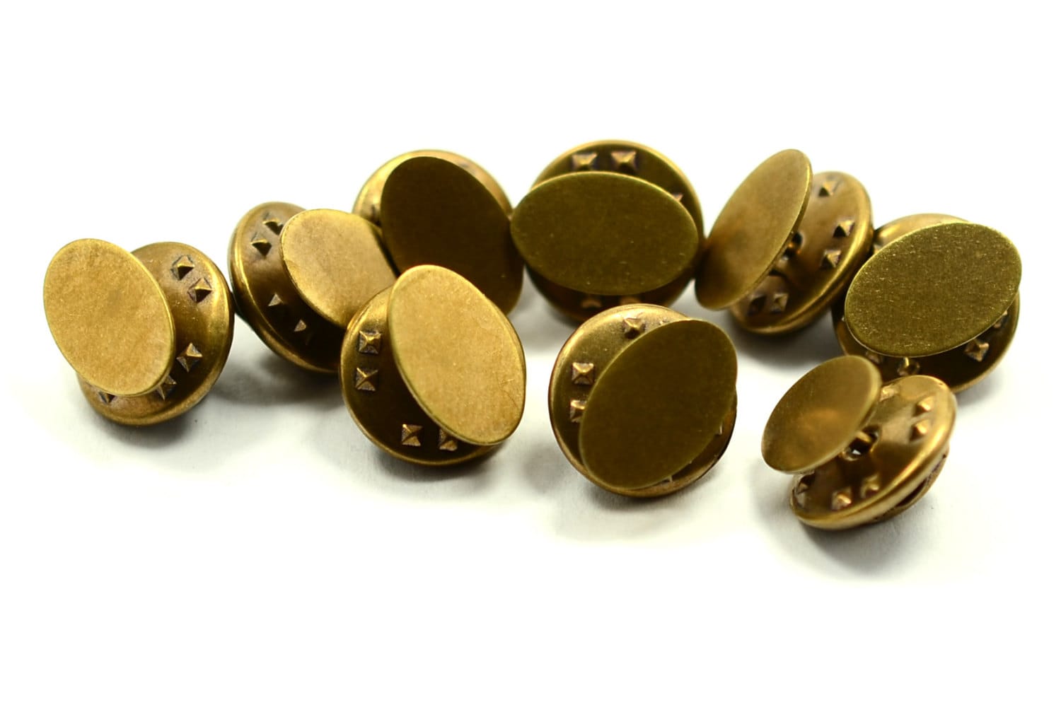Antique Brass Tie Tacks 7x12 Mm Oval Glue Pad Tie Tacks - Etsy