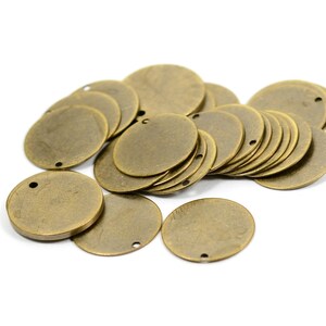 200 Pcs. Antique Brass 17 Mm Round Disc Blanks Findings Tag AB752 - Etsy
