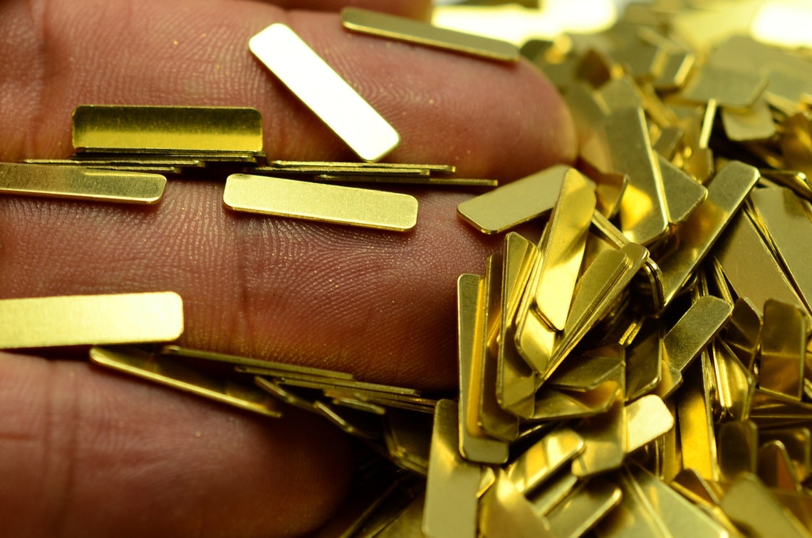 100 Pieces Raw Brass Rectangular 4x15 Mm Stamping Findings - Etsy