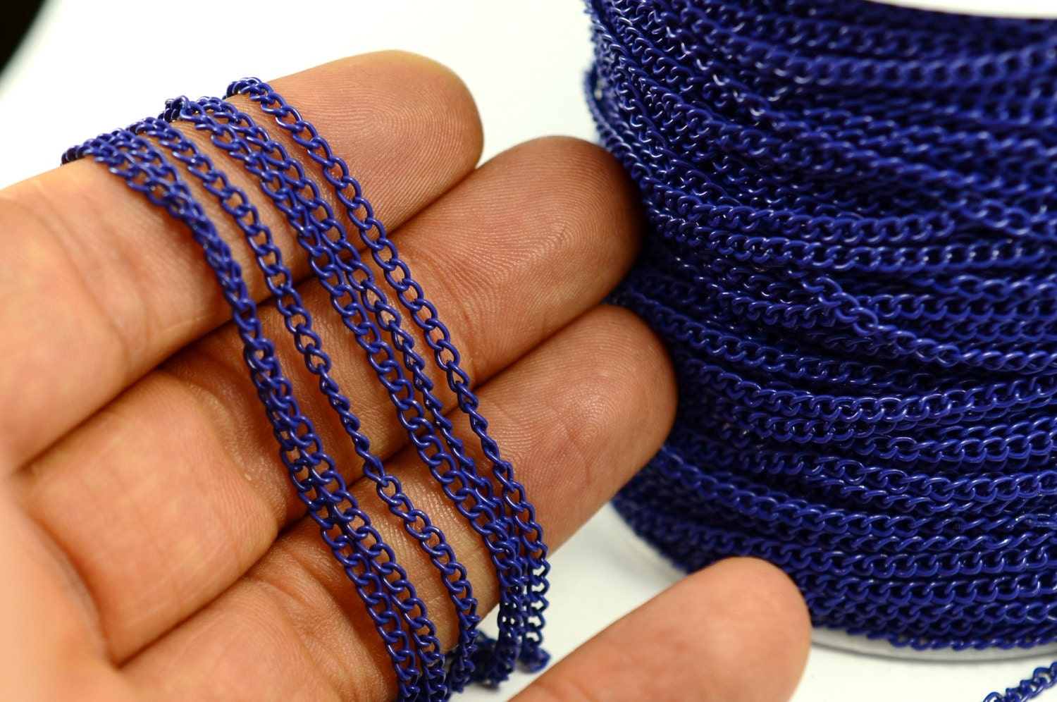 5 Meter 16.5 Ft. Dark Blue 2.2x3.2 Mm Oval Curved Link Chain | Etsy